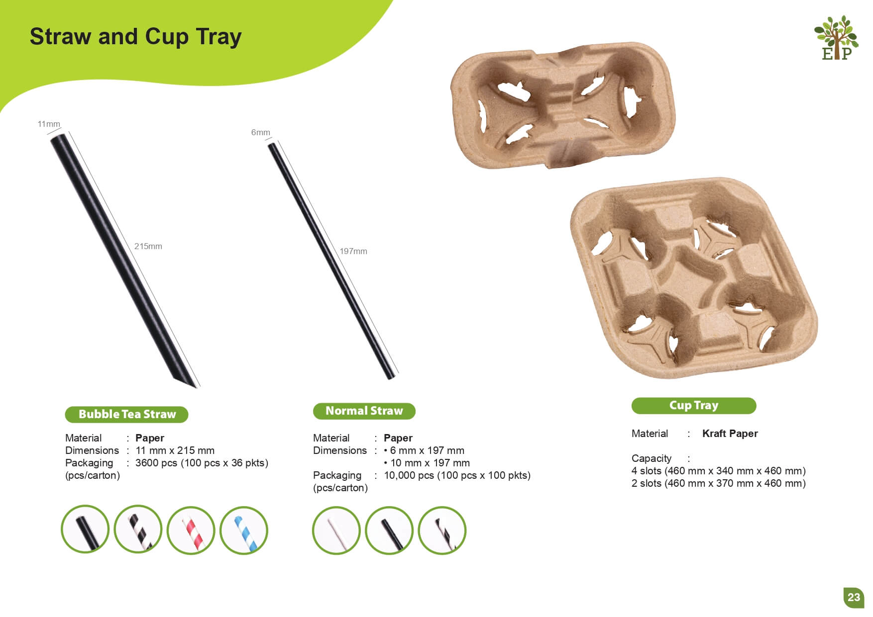 Straw and Cup Tray – EcoGreen Packaging